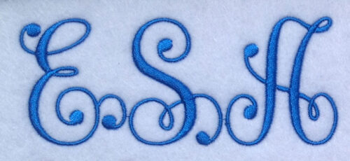 ESA Embroidery Font: Swirling Monogram 50mm