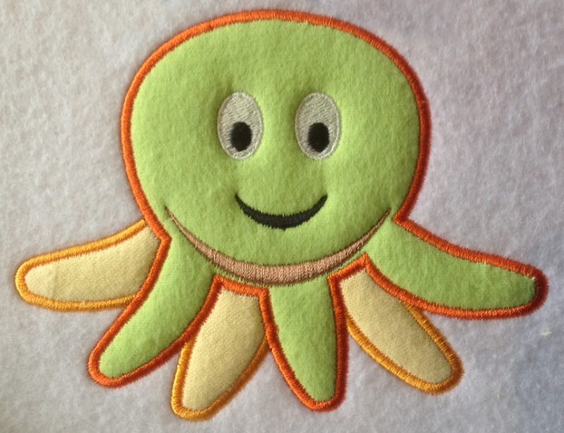 Embroidery Design: Octopus Applique 5.3w X 4.12h | Embroidery Legacy