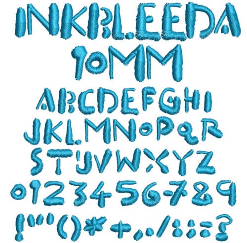 ESA Embroidery Font: Inkbleeda 10mm