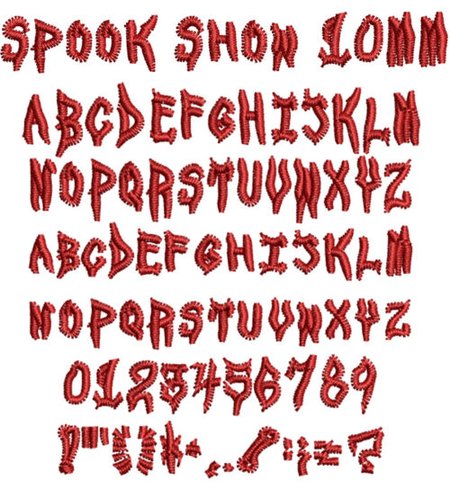 ESA Embroidery Font: Spook Show 10mm