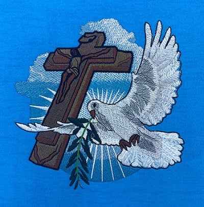 Embroidery Design: Dove Flight 3 Sizes