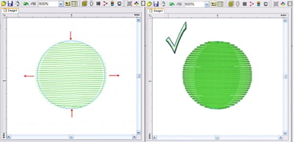 Push and Pull Compensation in Embroidery Digitizing