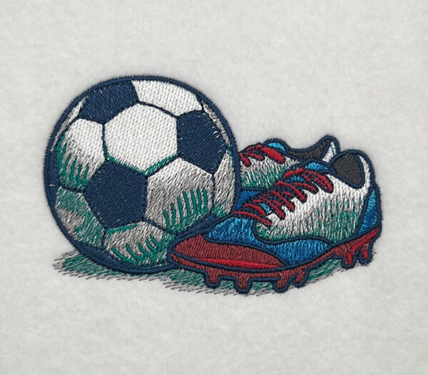 Embroidery Design: Soccer Comic Equipment 3 Sizes