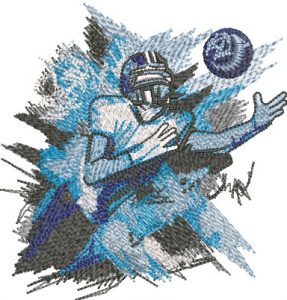 Football Paint Splash 3 sizes John Deer Embroidery Design