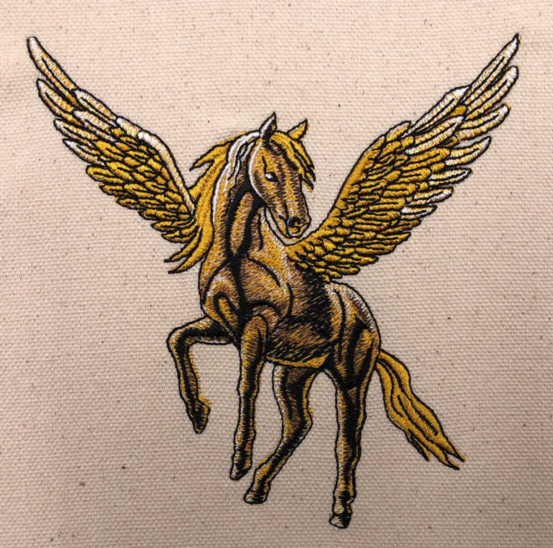 Pegasus 3 sizes John Deer Embroidery Design