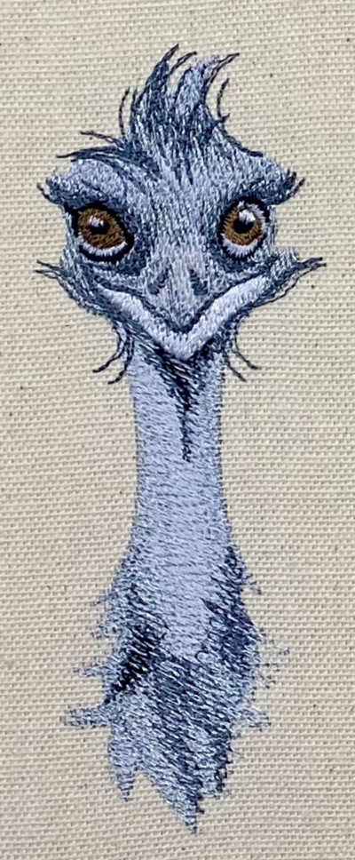 Embroidery Design: Outback Emu Face 3 sizes