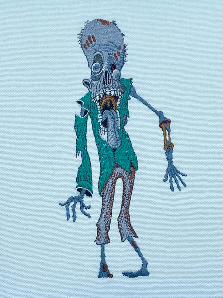 Embroidery Design: Halloween Gang Zombie 3 sizes