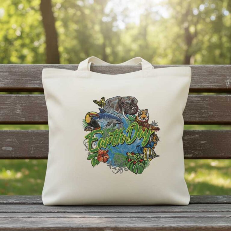 Embroidery Design: Earth Day 3 sizes | Embroidery Legacy
