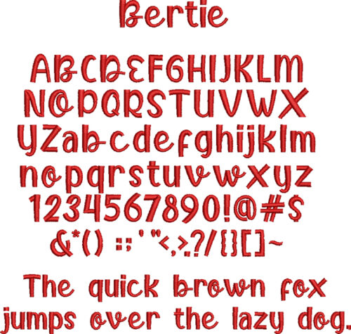 BX Native Embroidery Font: Bertie | Embroidery Legacy