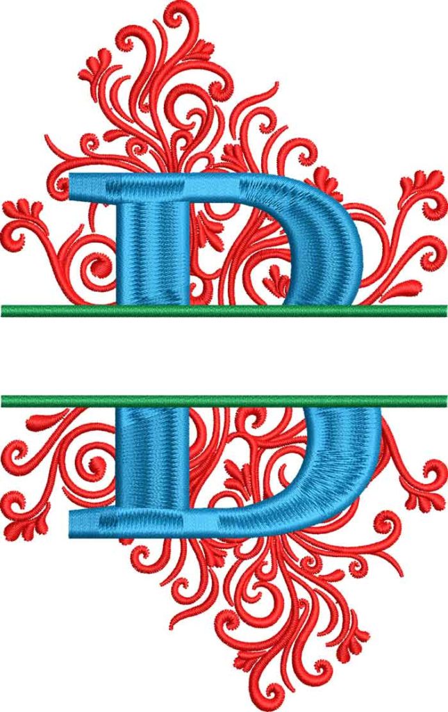 Embroidery Design: Split Swirls Monogram B