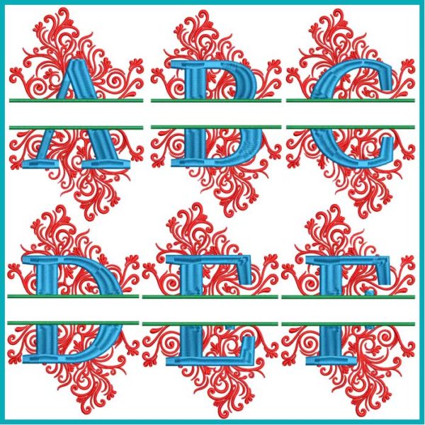 Embroidery Design Pack: Split Swirls Monogram | Legacy