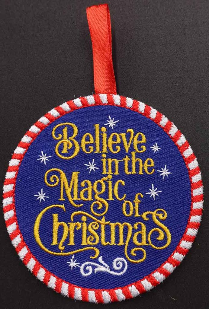 In the Hoop: Believe In The Magic Ornament (Applique)