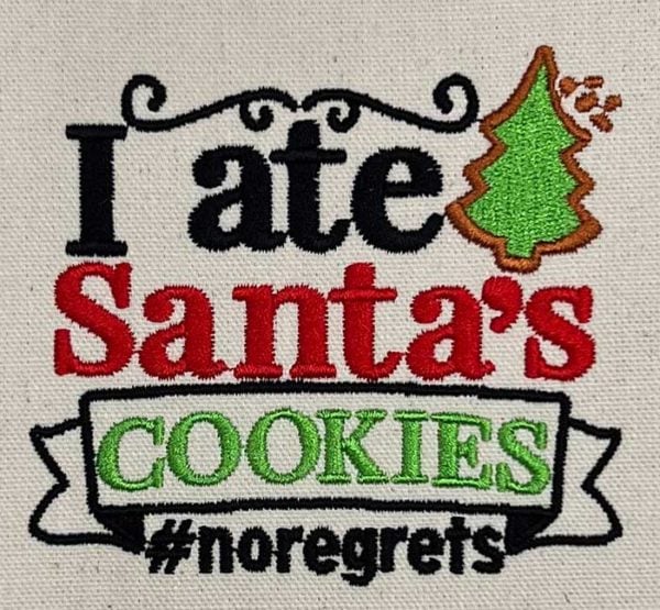 Embroidery Design: I Ate Santa’s Cookies