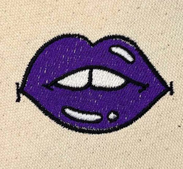 Embroidery Design: Grunge Girls Lips