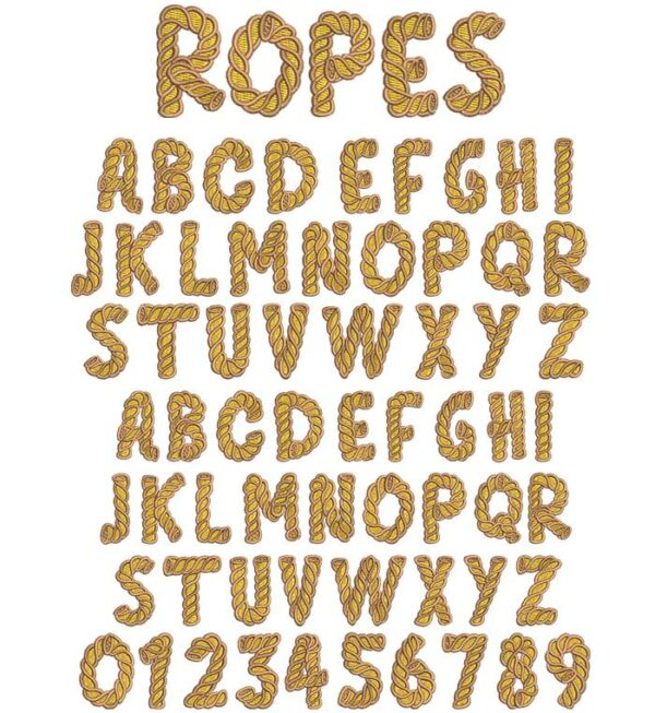 ESA Embroidery Font: Ropes 2 Color 35mm
