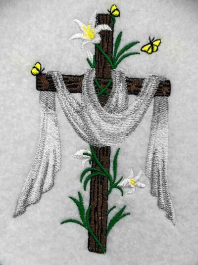 Embroidery Design: Easter Cross – 3 sizes | Legacy