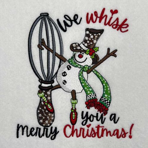 Embroidery Design: Whisk Snowman – 2 sizes