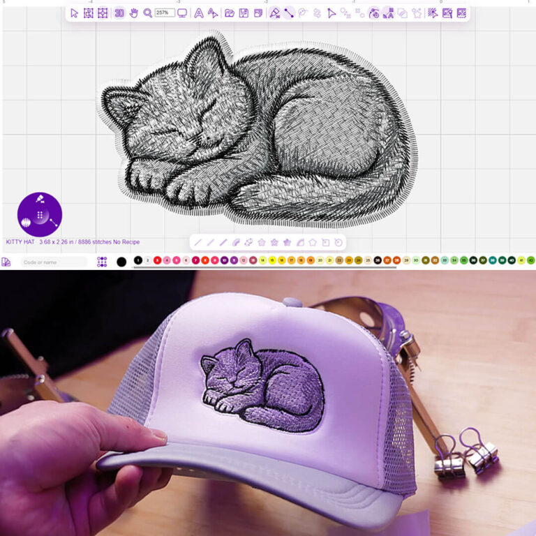 EL-Digitizer-Kitty-Design-Stitch-Out | Embroidery Legacy