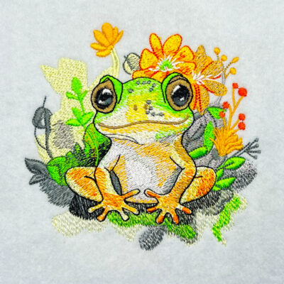 Embroidery Design: EL Frog Pads 2 – 4.91w x 4.75h