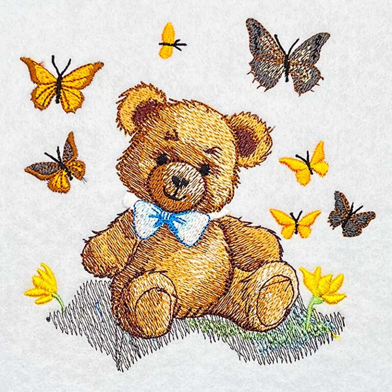 Embroidery Design: EL Teddy Butterfly 8 – 4.97w x 4.96h | Embroidery Legacy