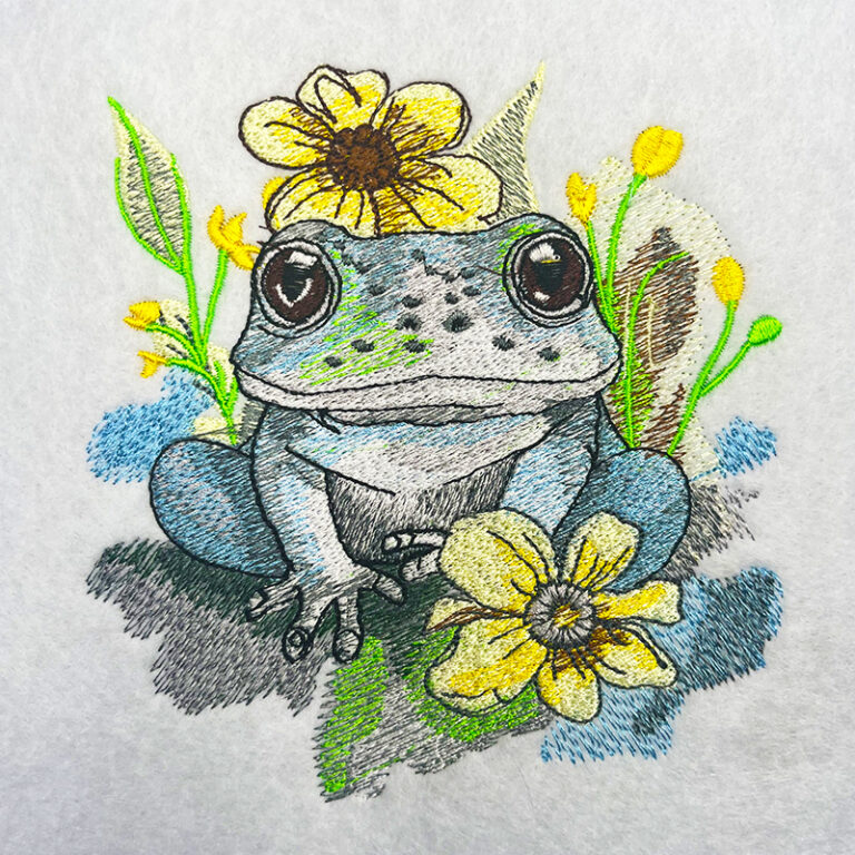 Embroidery Design: EL Frog Pads 4 – 4.74w x 4.94h | Embroidery Legacy