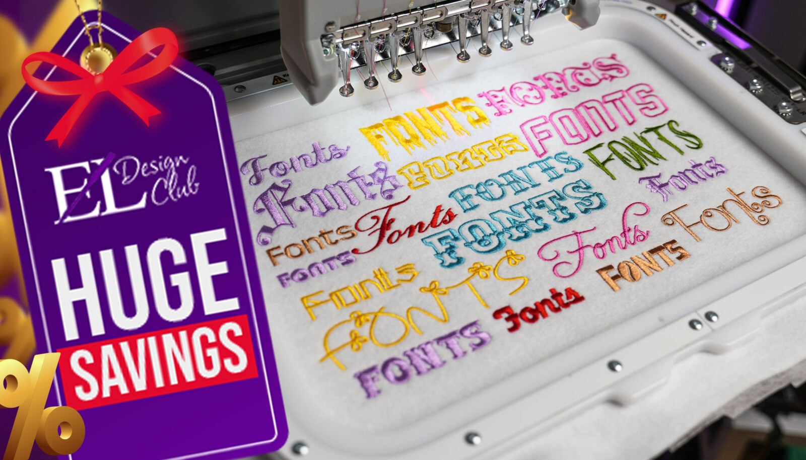 ESA Embroidery Font: Curl Split Monogram 100mm