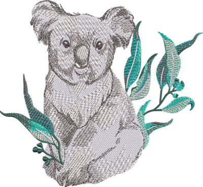 Premium Embroidery Design: Outback Deluxe Koala 3 sizes | Embroidery Legacy