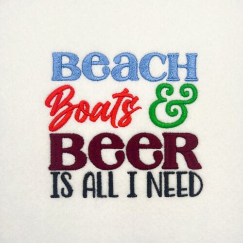 Embroidery Design: Beach Boats and Beer | Legacy