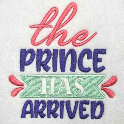 Embroidery Design: The Prince Has Arrived – 4.50w x 4.82h | Embroidery ...