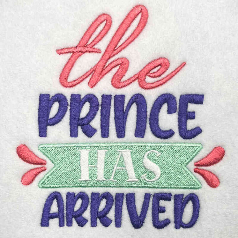 Embroidery Design: The Prince Has Arrived – 4.50w x 4.82h | Embroidery ...