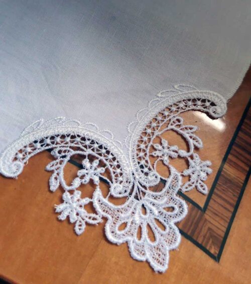 In the Hoop: Cutwork Lace Napkin 6.45w x 3.84h