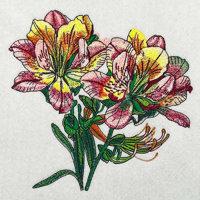 Premium Embroidery Design – Alstroemeria 4 – 4 sizes