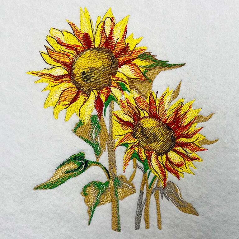 Premium Embroidery Design: EL Sunflower 1 – 6 sizes | Embroidery Legacy