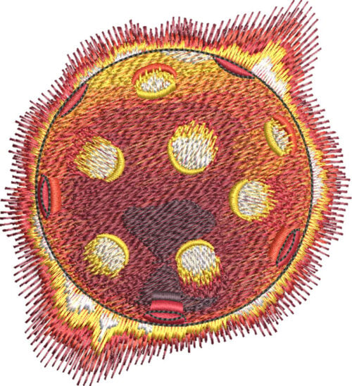 Embroidery Design: Fireball Pickleball 3 sizes