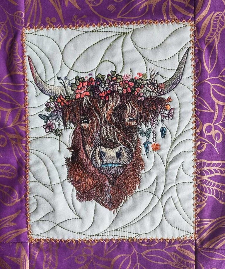 Premium Embroidery Design: Highland Cow 1 – 6 sizes | Embroidery Legacy