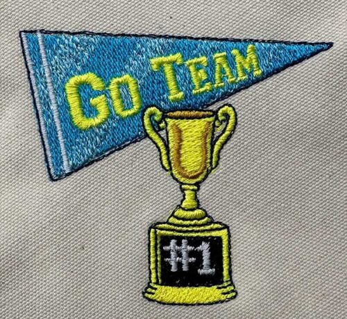 Embroidery Design: Trophy and Pennant 3 sizes | Legacy