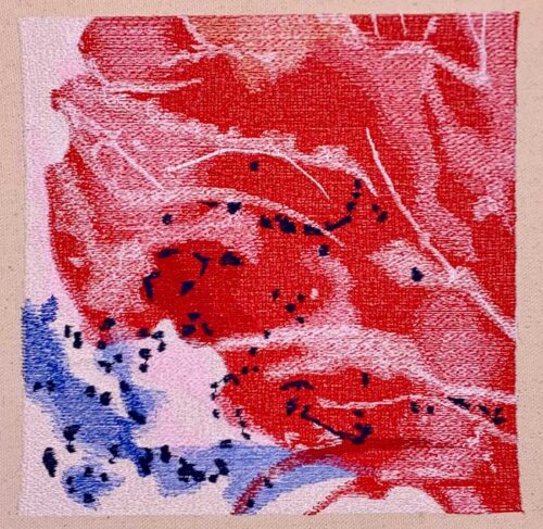 Premium Embroidery Project: Poppies and Tulips Tile Scene – 3 sizes