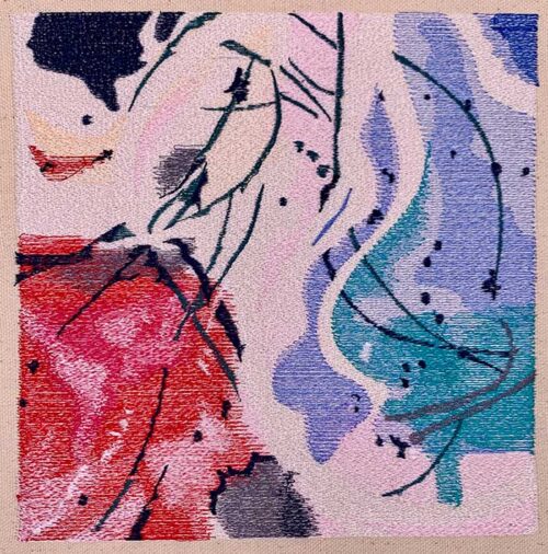 Premium Embroidery Project: Poppies and Tulips Tile Scene – 3 sizes