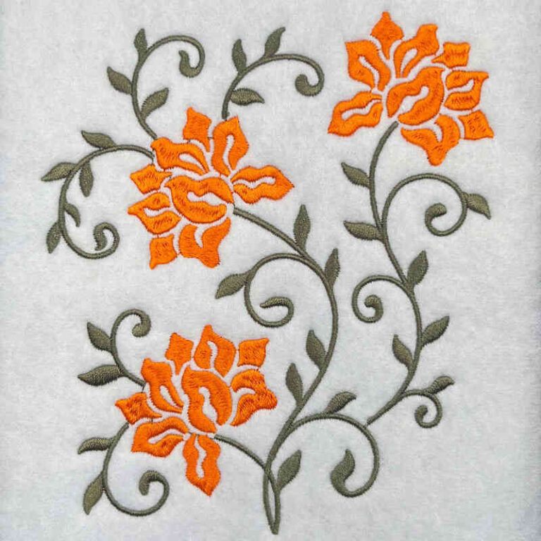 Embroidery Design: Pretty Pattern Flowers 10 – 2 sizes | Embroidery Legacy