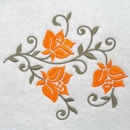 Embroidery Design: Pretty Pattern Flowers 5 – 2 sizes