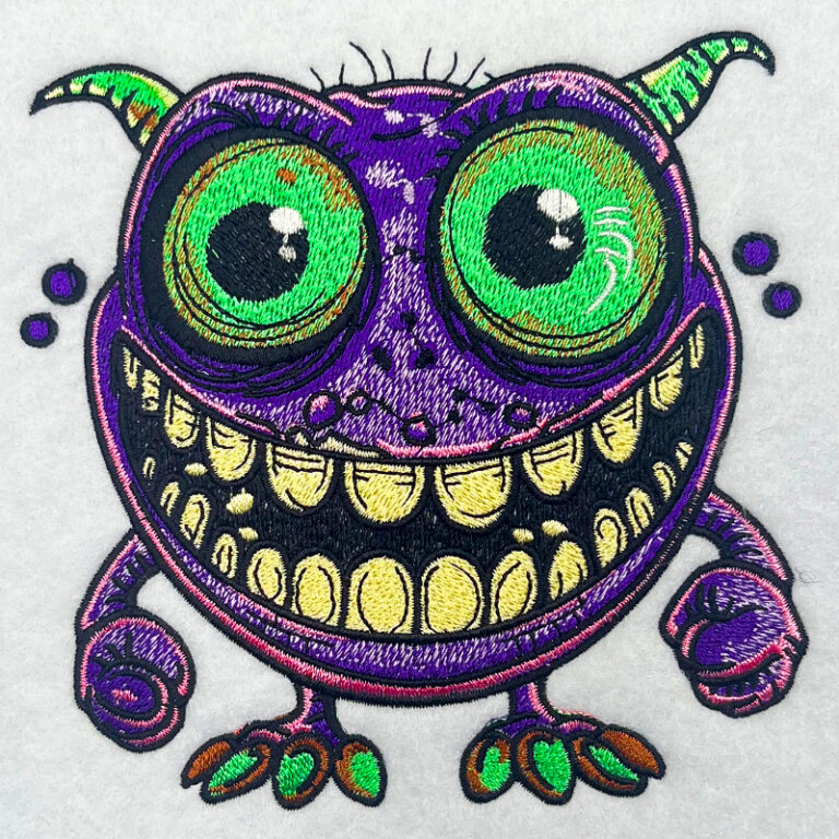 Embroidery Design: Purple Alien 2