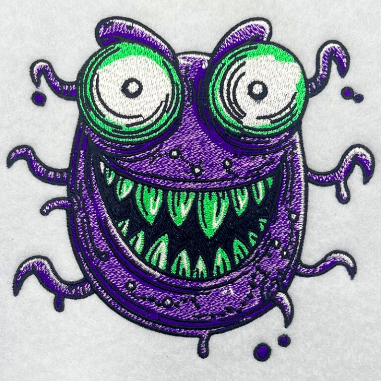 Embroidery Design: Purple Alien 3