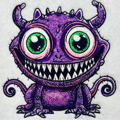 Embroidery Design: Purple Alien 5