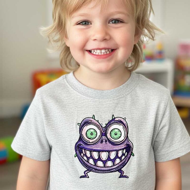Embroidery Design: Purple Alien 4