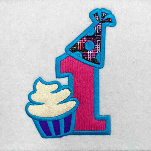 Embroidery Design: Birthday Number 1 Applique – 2 sizes | Legacy