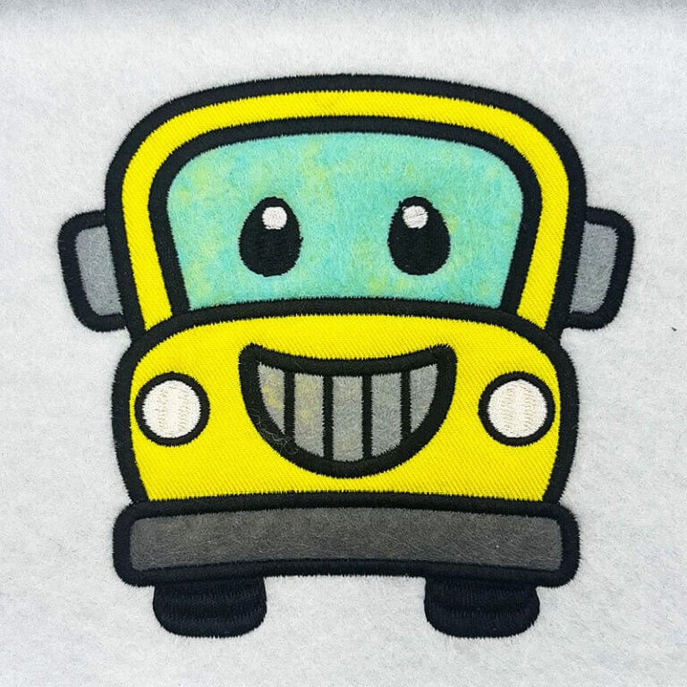 Embroidery Design: School Bus Applique | Embroidery Legacy