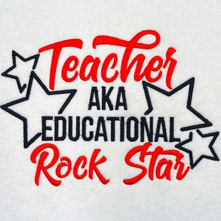 Embroidery Design: Teacher Rock Star | Legacy