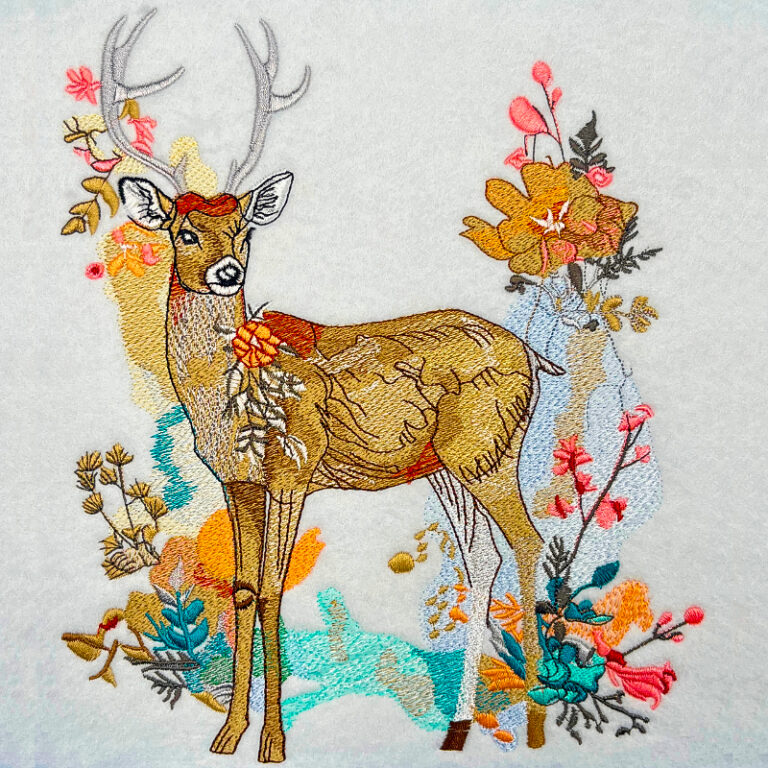 Embroidery Design: EL Deer 3 – 5 sizes | Embroidery Legacy