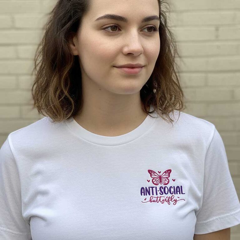 Embroidery Design: Anti-Social Butterfly