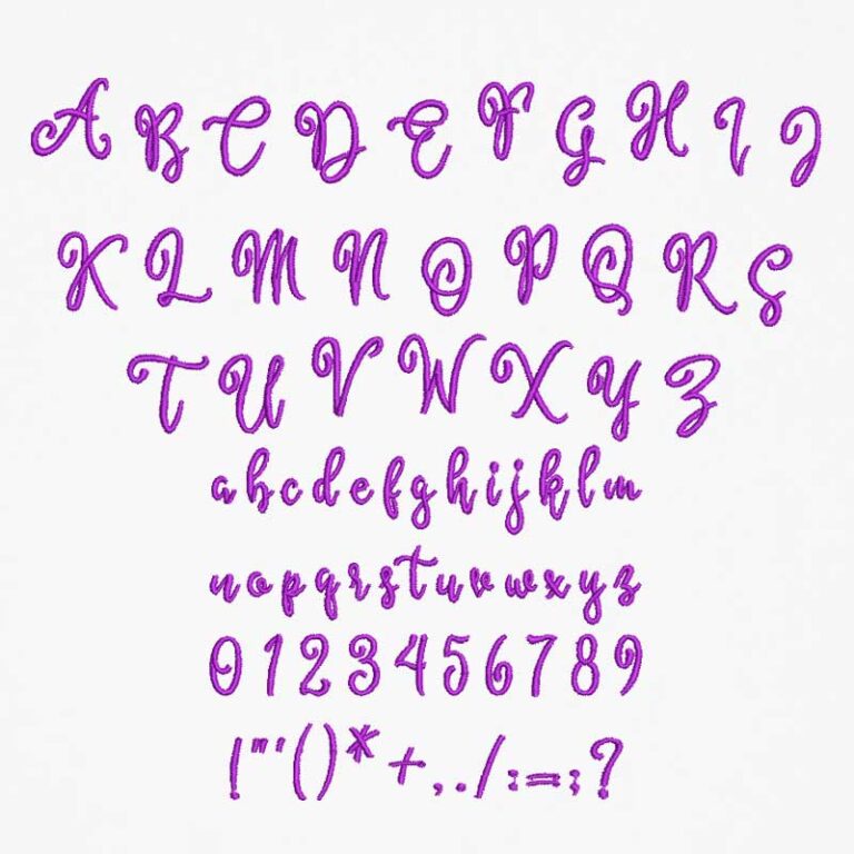 Embroidery Legacy Font (ELF): Alyson 20mm